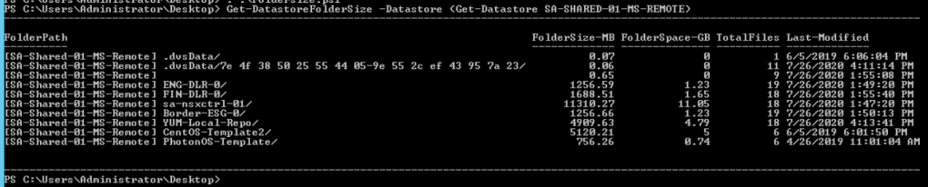How to get the VM Folder size of datastore using PowerCli – VMwareCode
