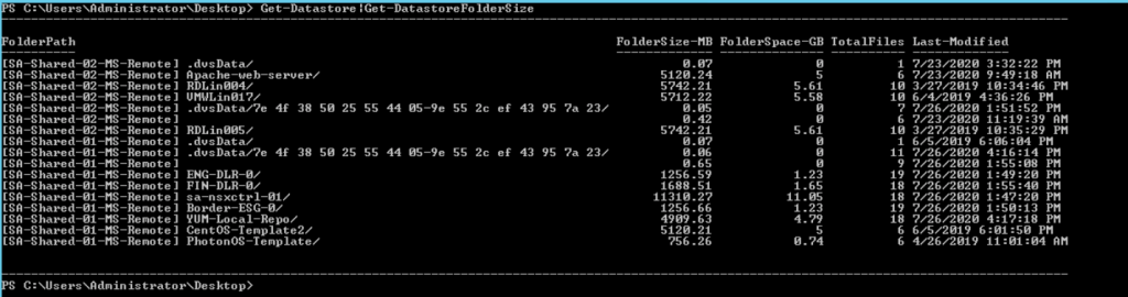 How to get the VM Folder size of datastore using PowerCli – VMwareCode