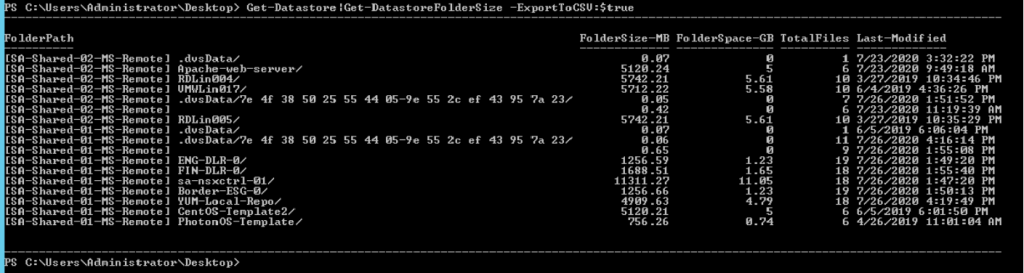 How to get the VM Folder size of datastore using PowerCli – VMwareCode